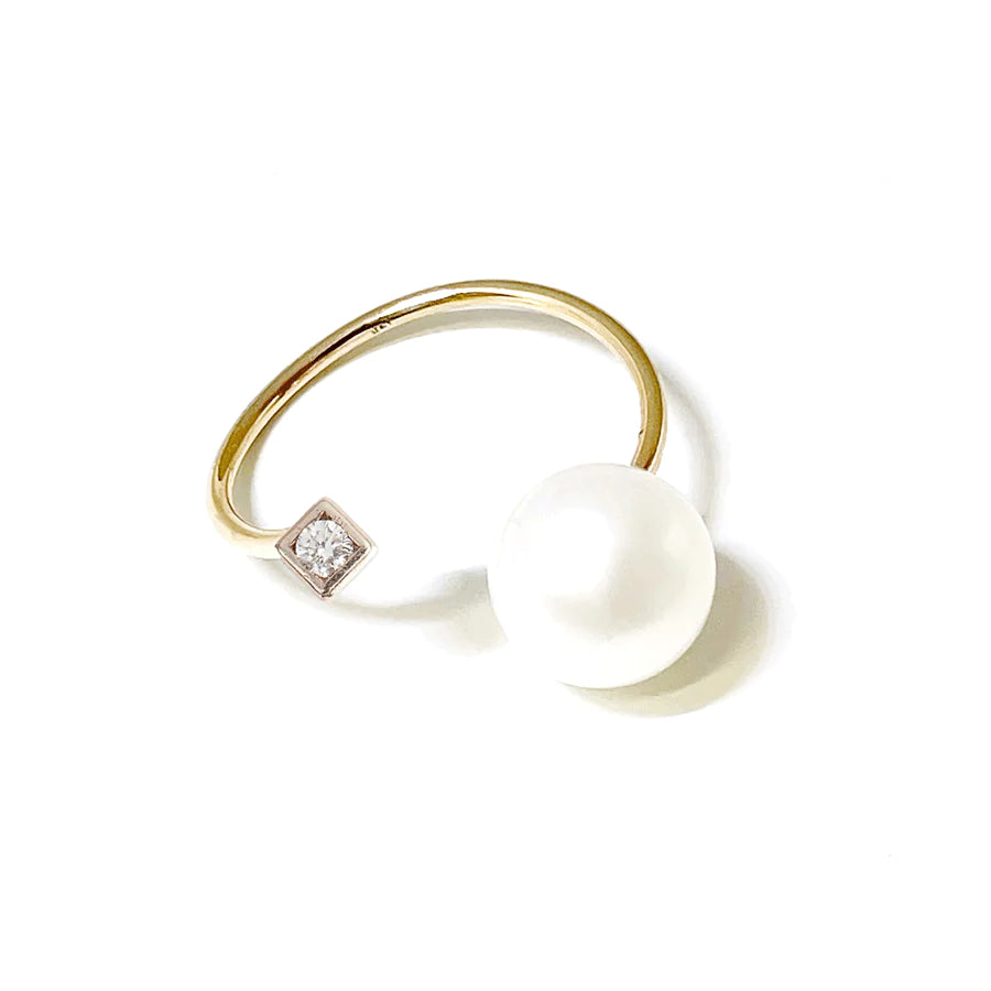 Diamond Pearl Open Ring – Concept Jewelry Design